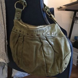 Bags | Olive Green Leather Handbag | Poshmark